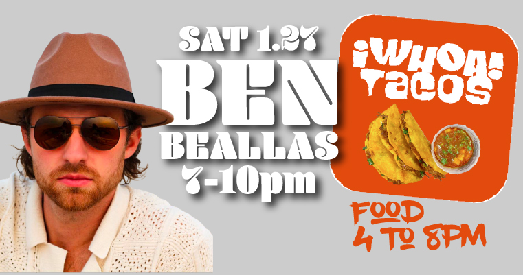 Live Music and Food – Ben Beallas and Whoa Tacos | Pavlov's Brewing Company