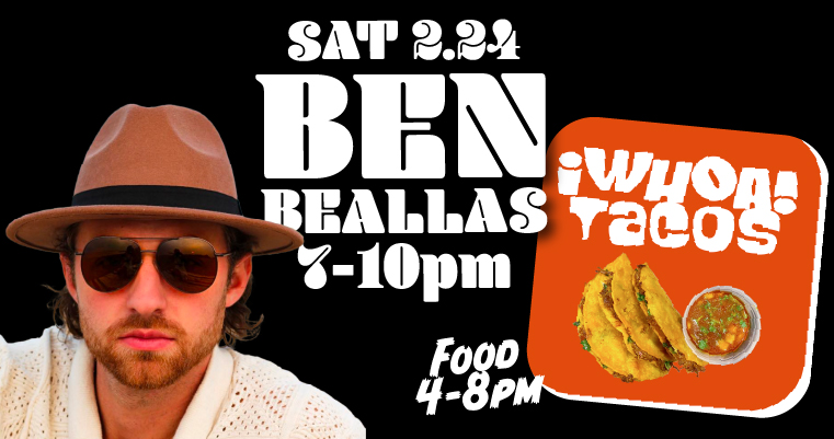 Live Music & Food – Ben Beallas and Whoa Tacos | Pavlov's Brewing Company